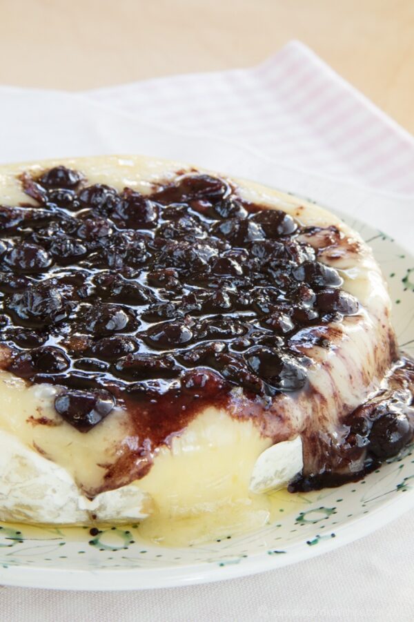 Baked Laura Chenel Goat Brie with Blueberries - Oliver's Markets