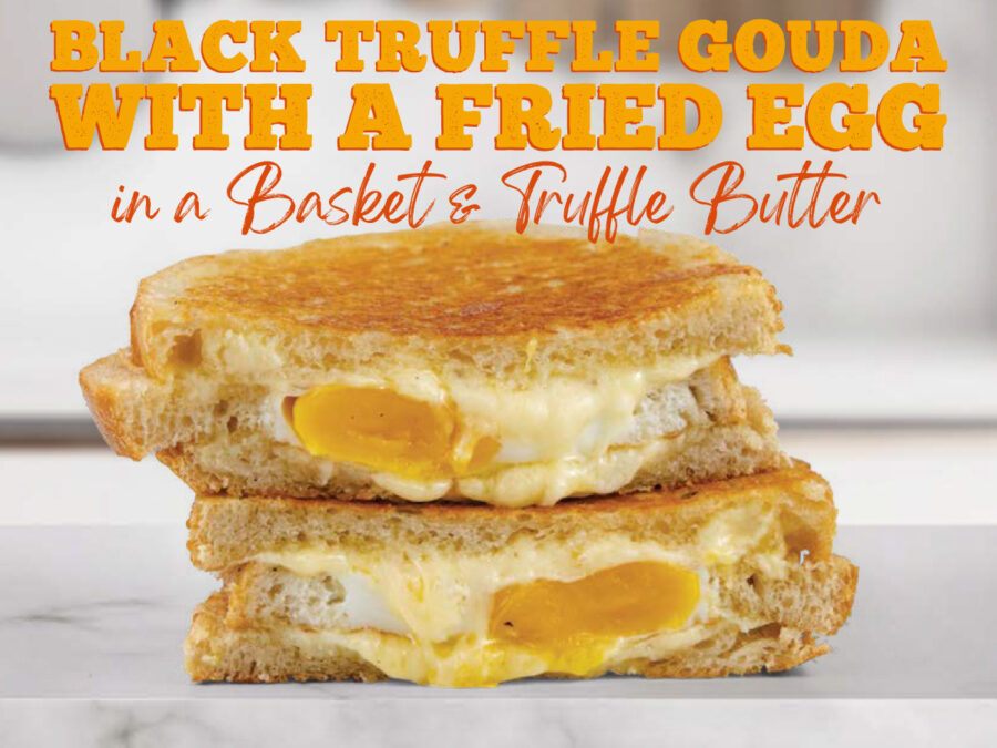 Black Truffle Gouda Grilled Cheese with a Fried Egg-in-a-Basket and ...